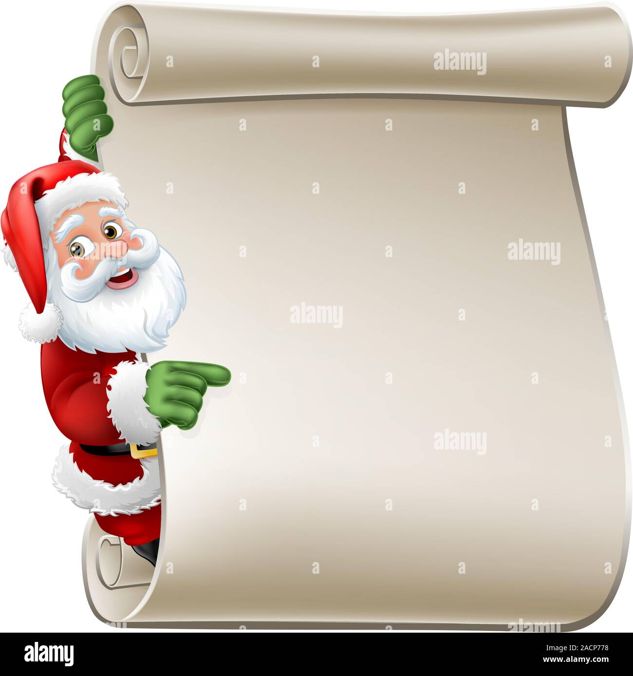 Santa Claus Scroll Sign Christmas Cartoon Stock Vector Image & Art - Alamy