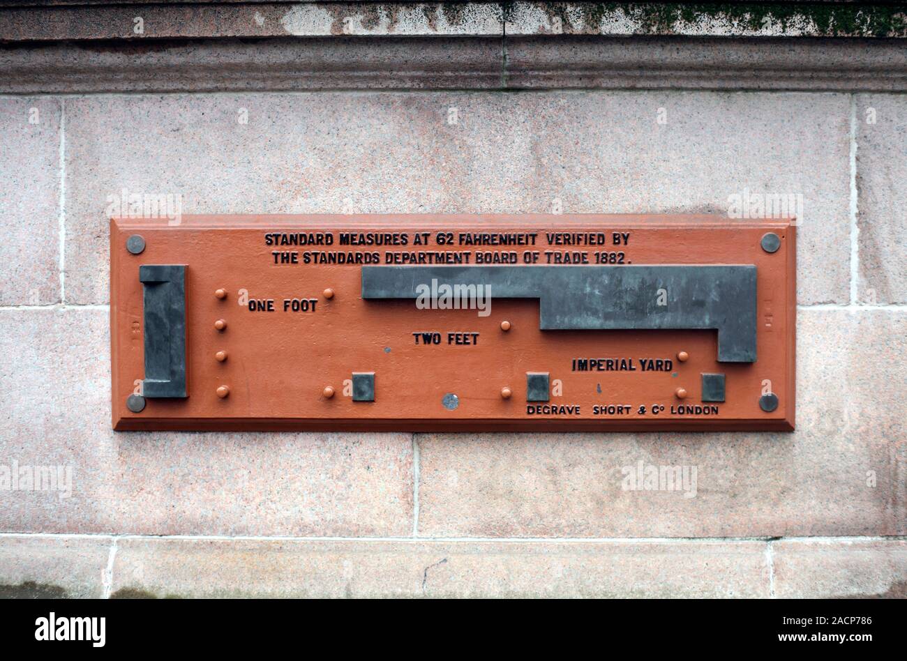 Standard linear measure plaque. This plaque shows the standards of ...