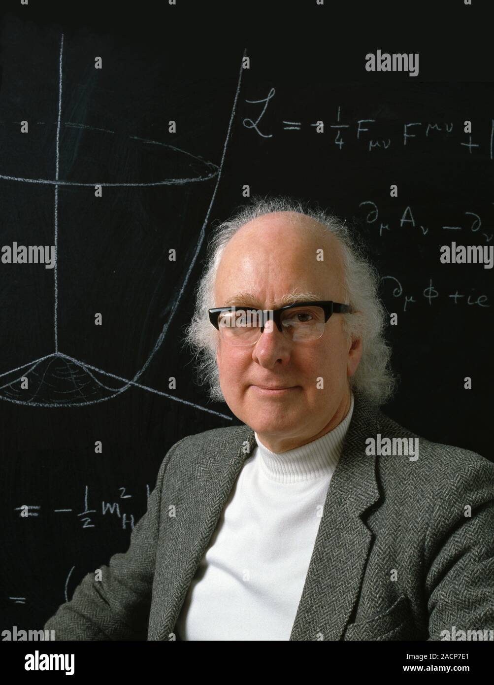 British theoretical physicist Professor Peter Higgs (b. 1929). In 1964 ...