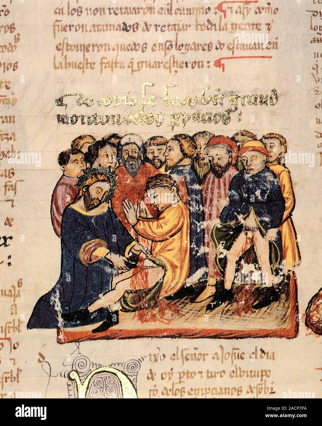 Circumcising the Israelites. Illuminated manuscript miniature from the ... Circumcising the Israelites. Illuminated manuscript miniature from the ...