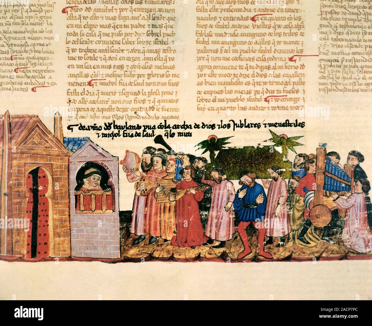 The Ark of the Covenant. Illuminated manuscript miniature from the 15th ...