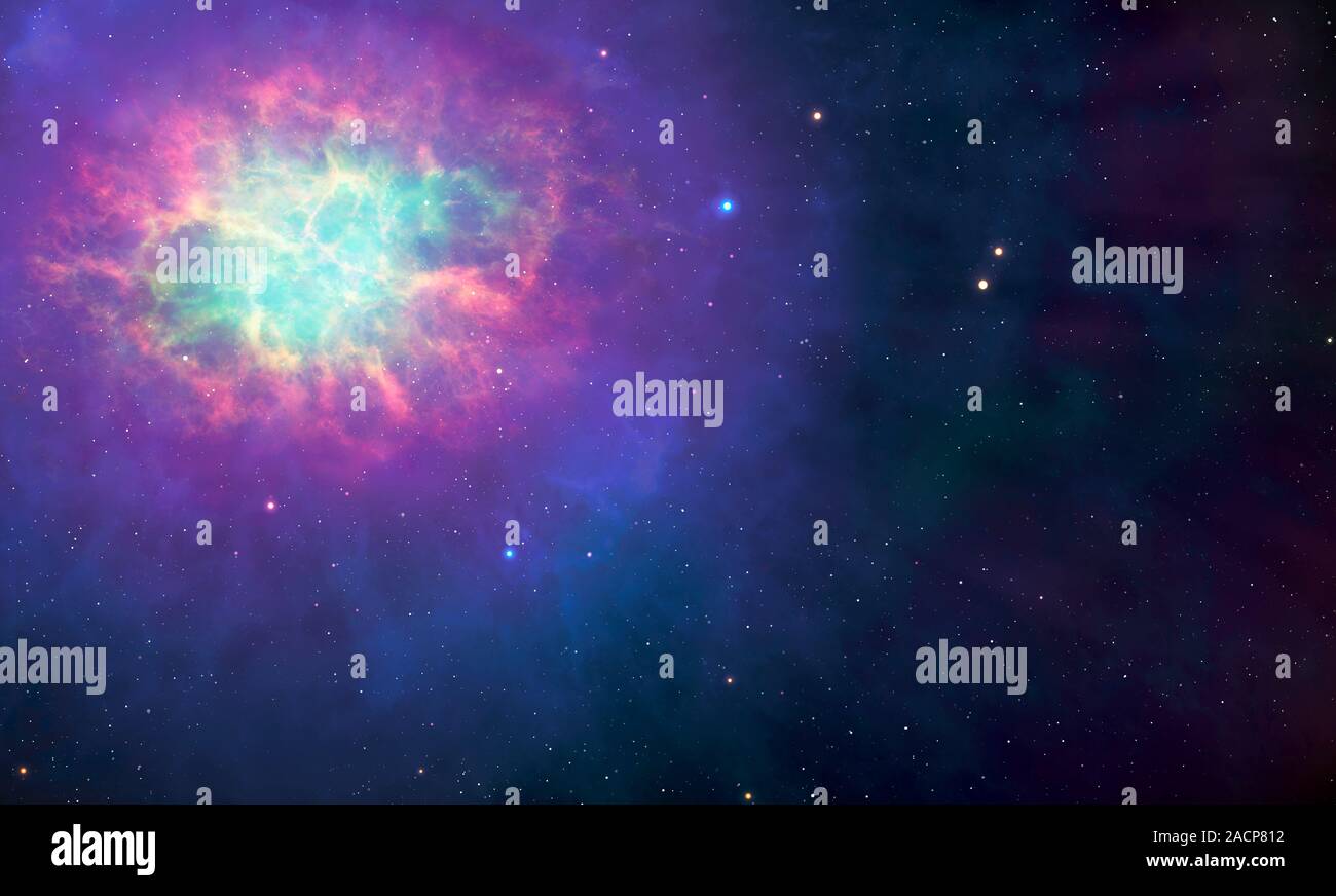 Artwork of a supernova remnant. When a massive star reaches the end of ...