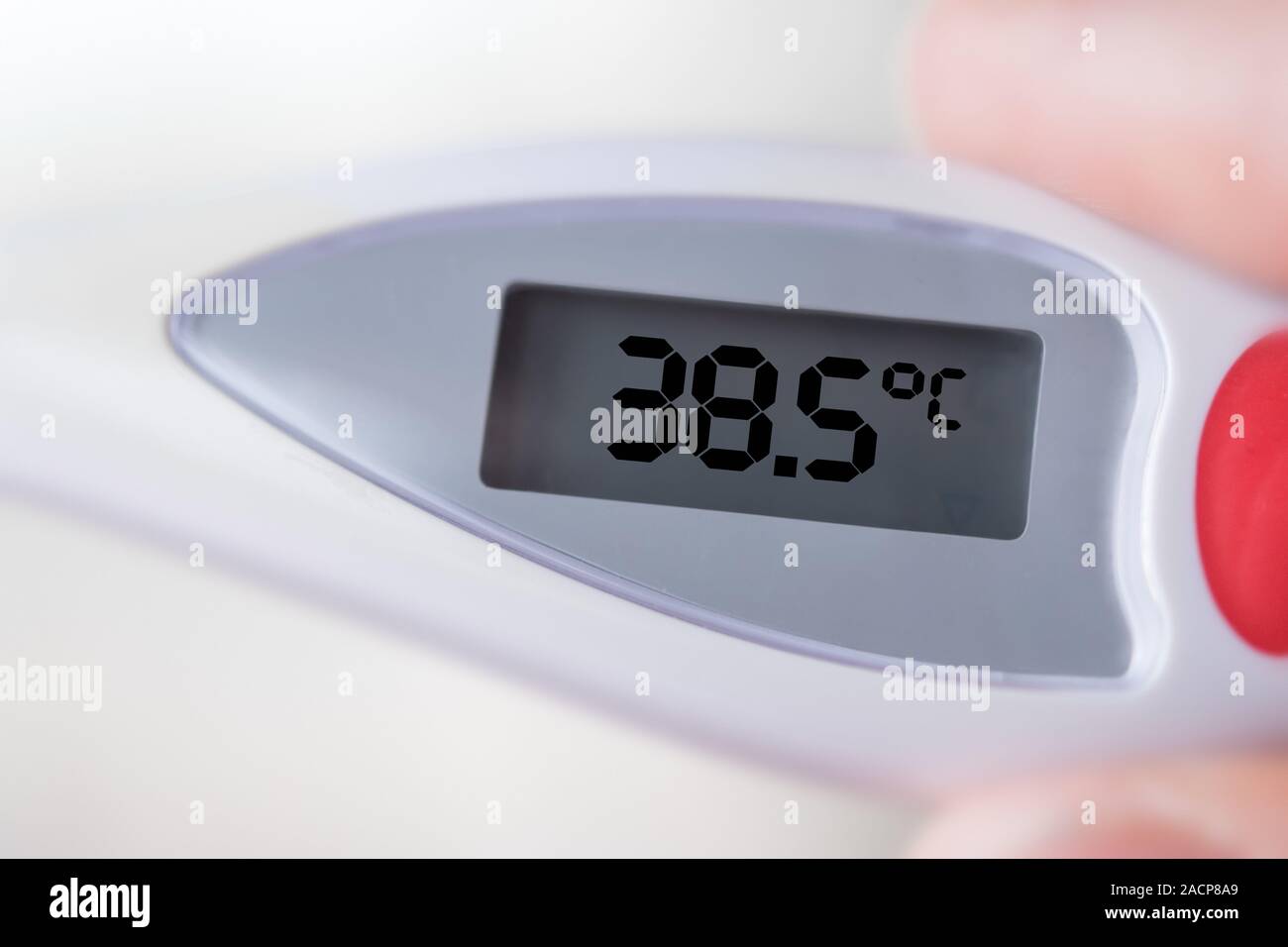 Picture Of A Fever Thermometer Indicating 38 5 Degrees Celsius Stock
