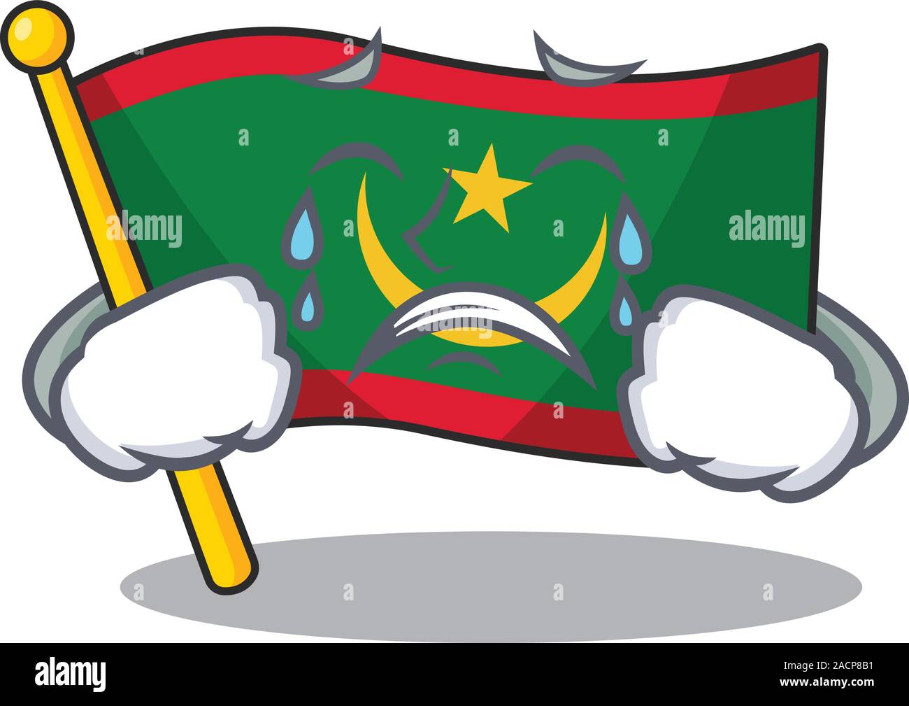 Sad Crying flag mauritania mascot cartoon style Stock Vector Image ...