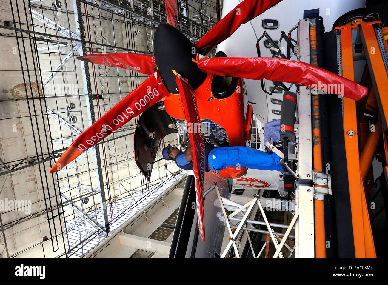 ATR 72 aircraft assembly line. ATR 72 aircraft being assembled. The ATR ...