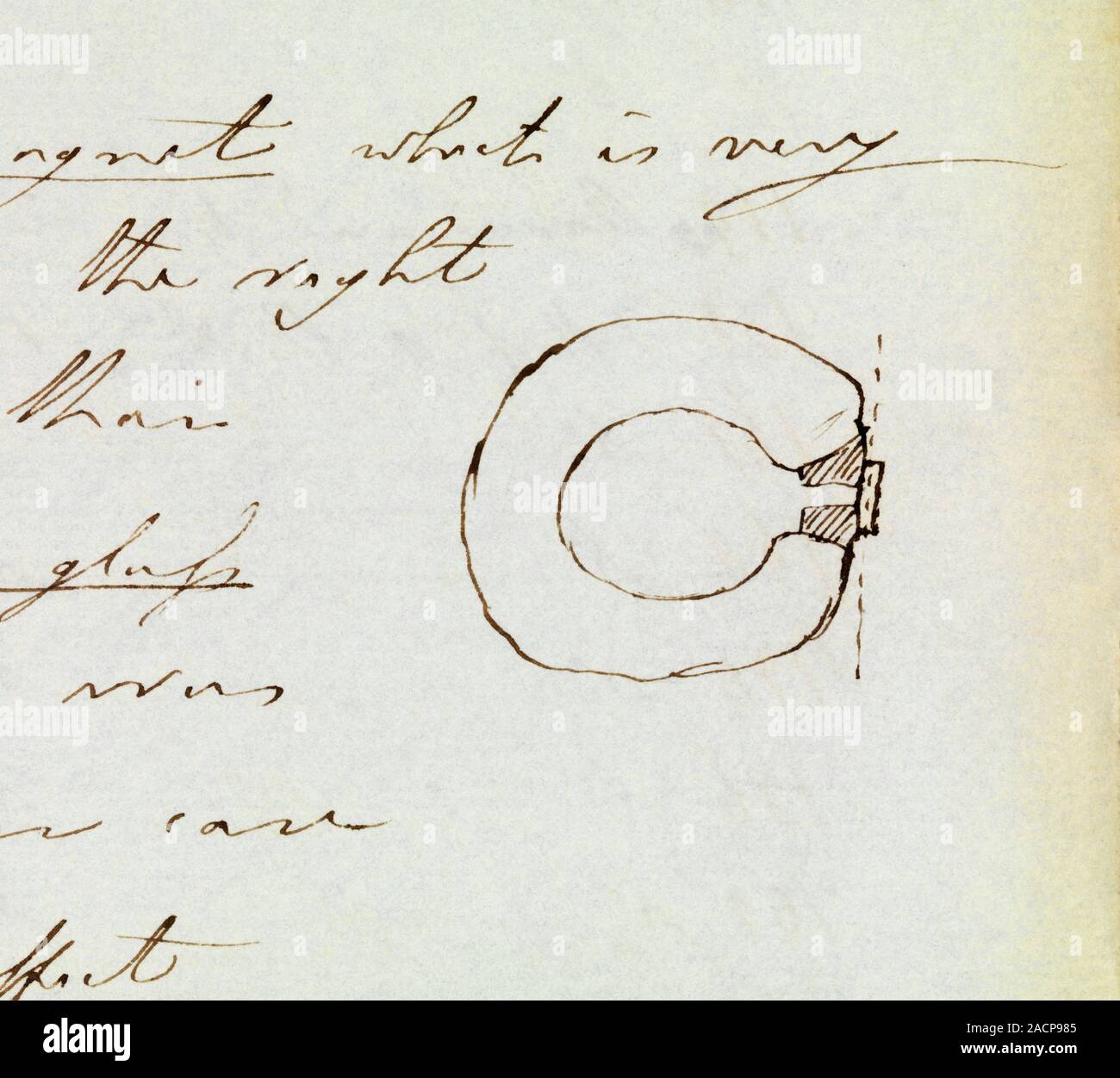 Faraday's magneto-optic effect. Page from the notebooks of British ...