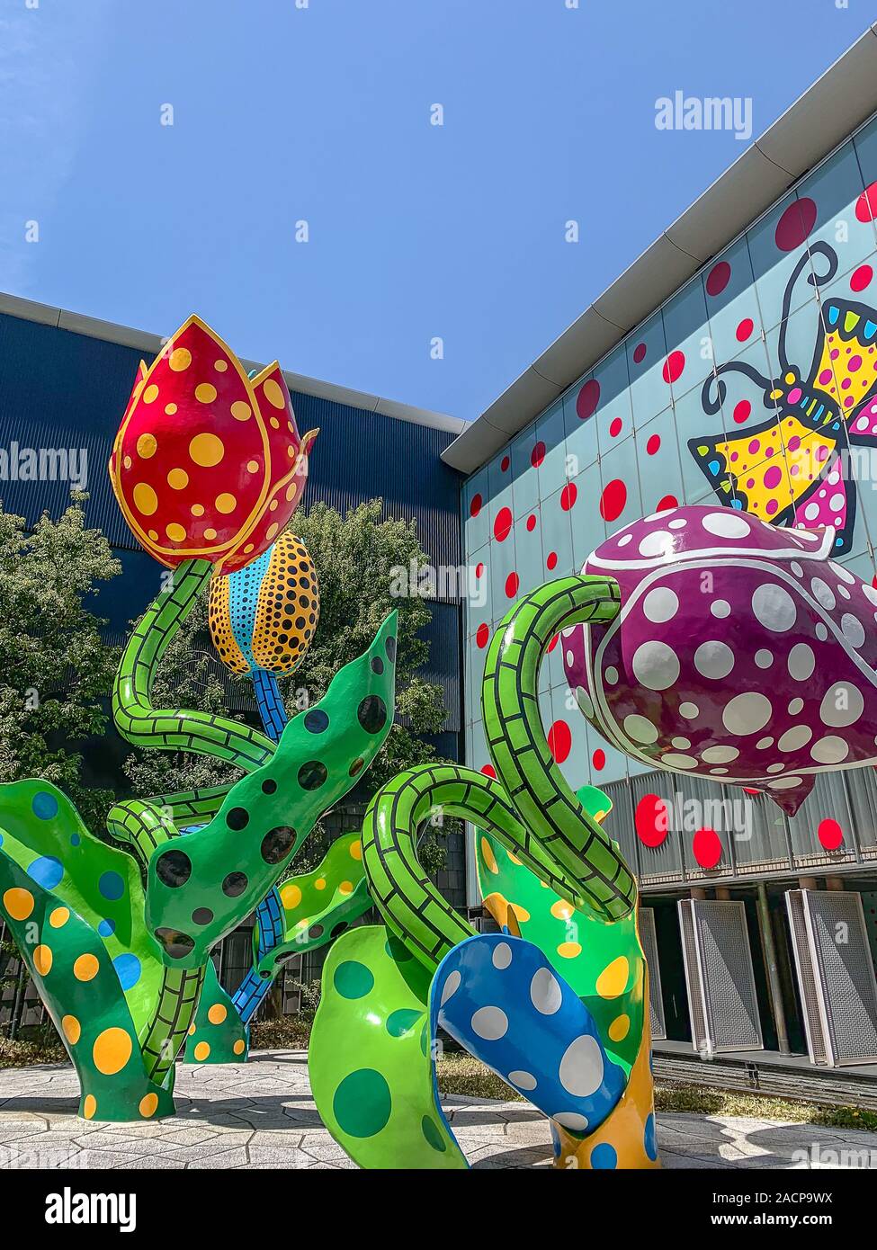 Matsumoto, Japan - April 2019: Art installaion by Japanese artist Yayoi ...