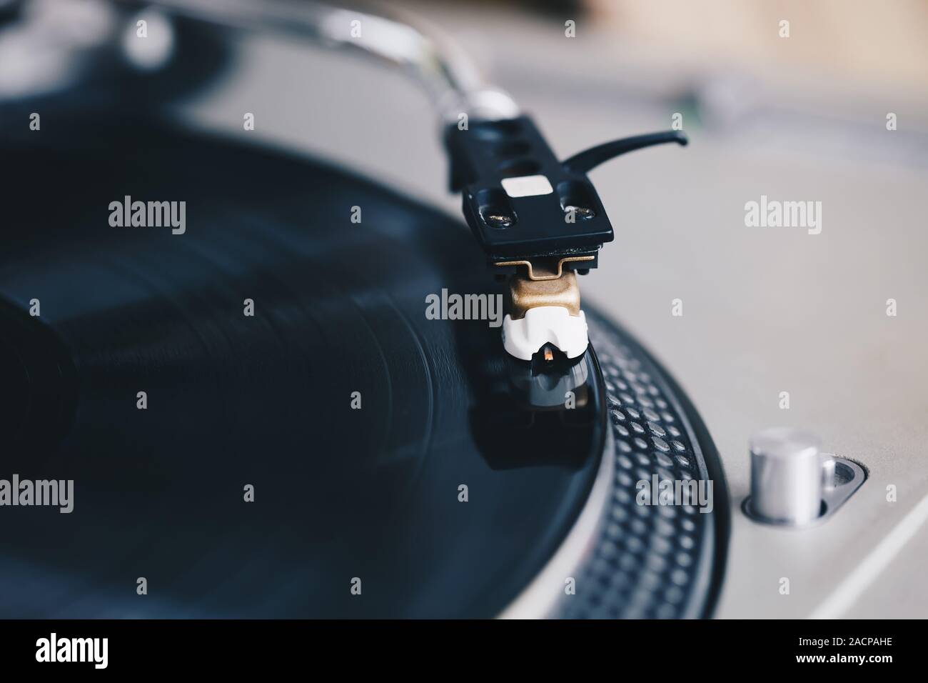 Hip hop dj turntable records player.Vintage analog turn table playing ...