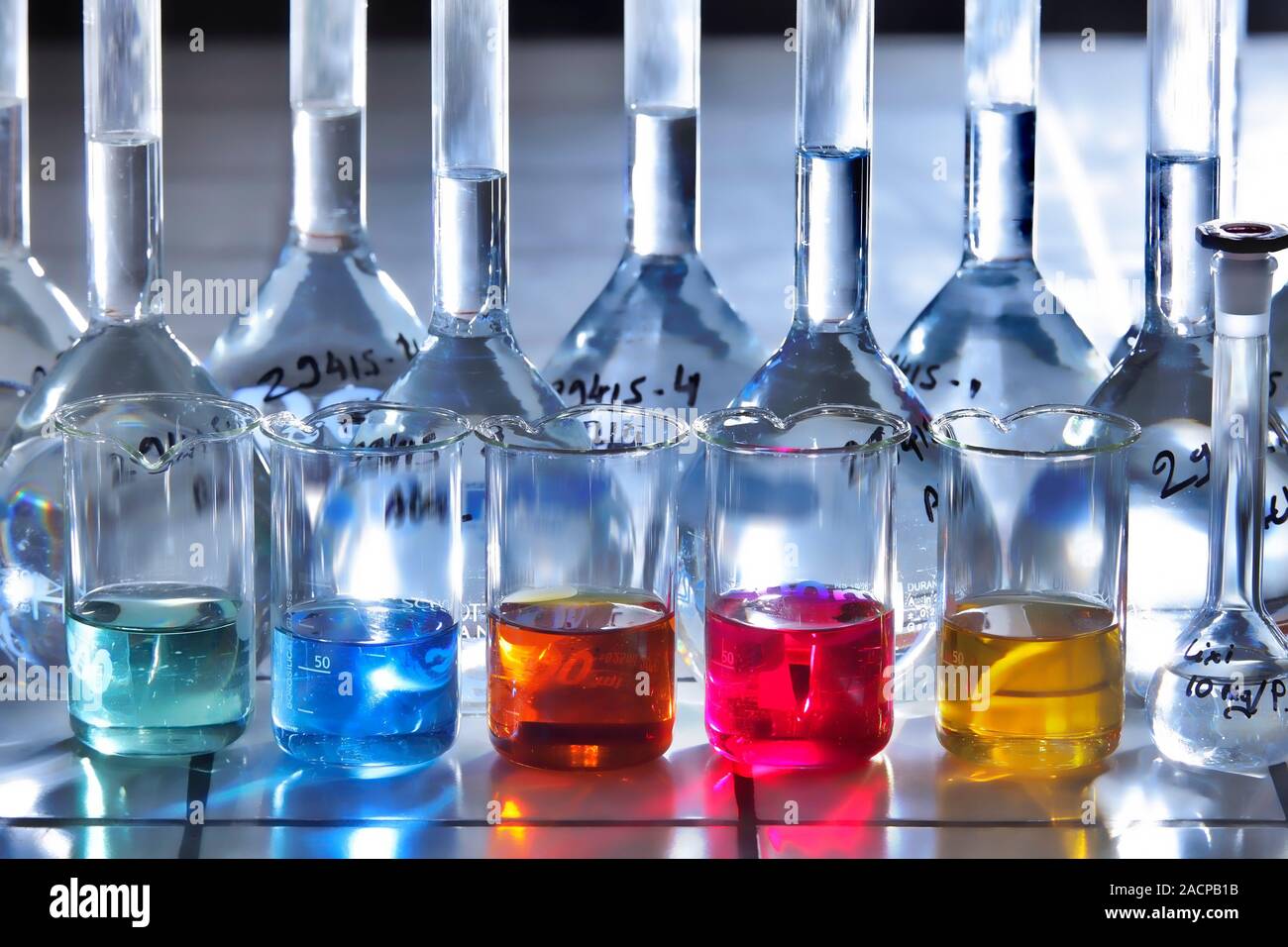 Materials analysis. Flasks and beakers used for the chemical analysis ...