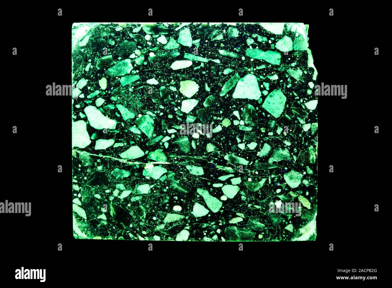 Concrete sample, fluorescent light micrograph Stock Photo - Alamy