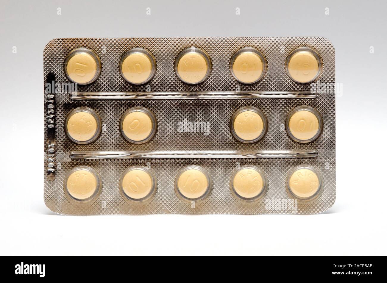 Bubble pack of Aricept (Donepezil Hydrochloride) tablets, an ...