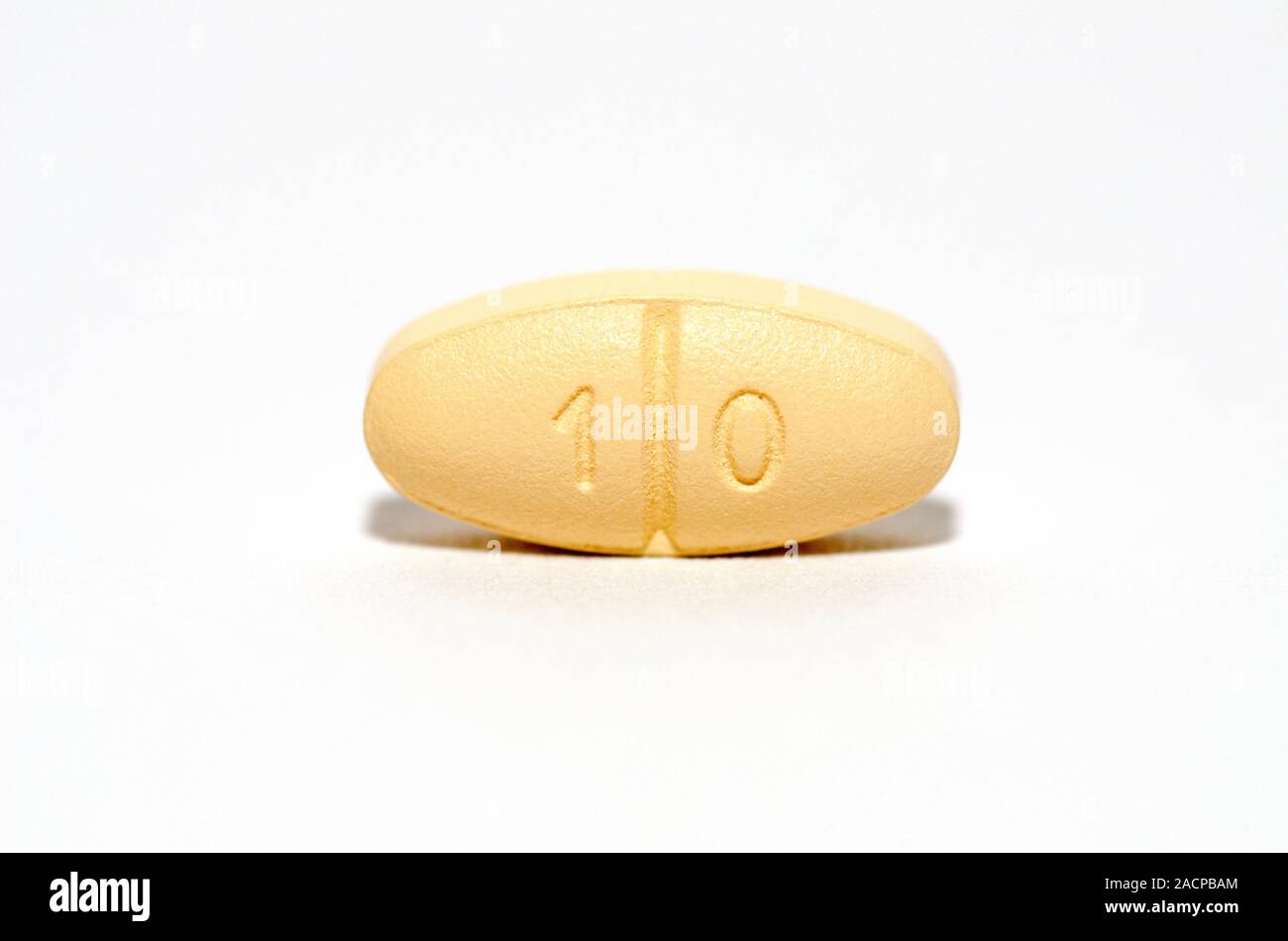 Single 10 mg Ebixa (Mamantine Hydrochloride) tablet, a drug used to ...