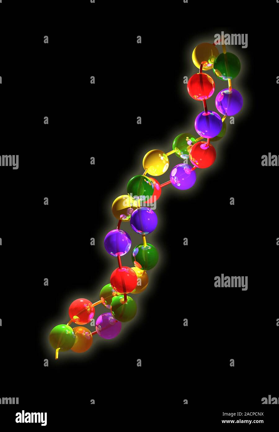 DNA molecule. Computer artwork showing a double stranded DNA ...