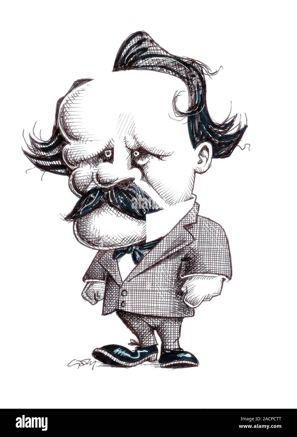 Ernst Kummer (1810-1893). Caricature of the German mathematician Ernst ...