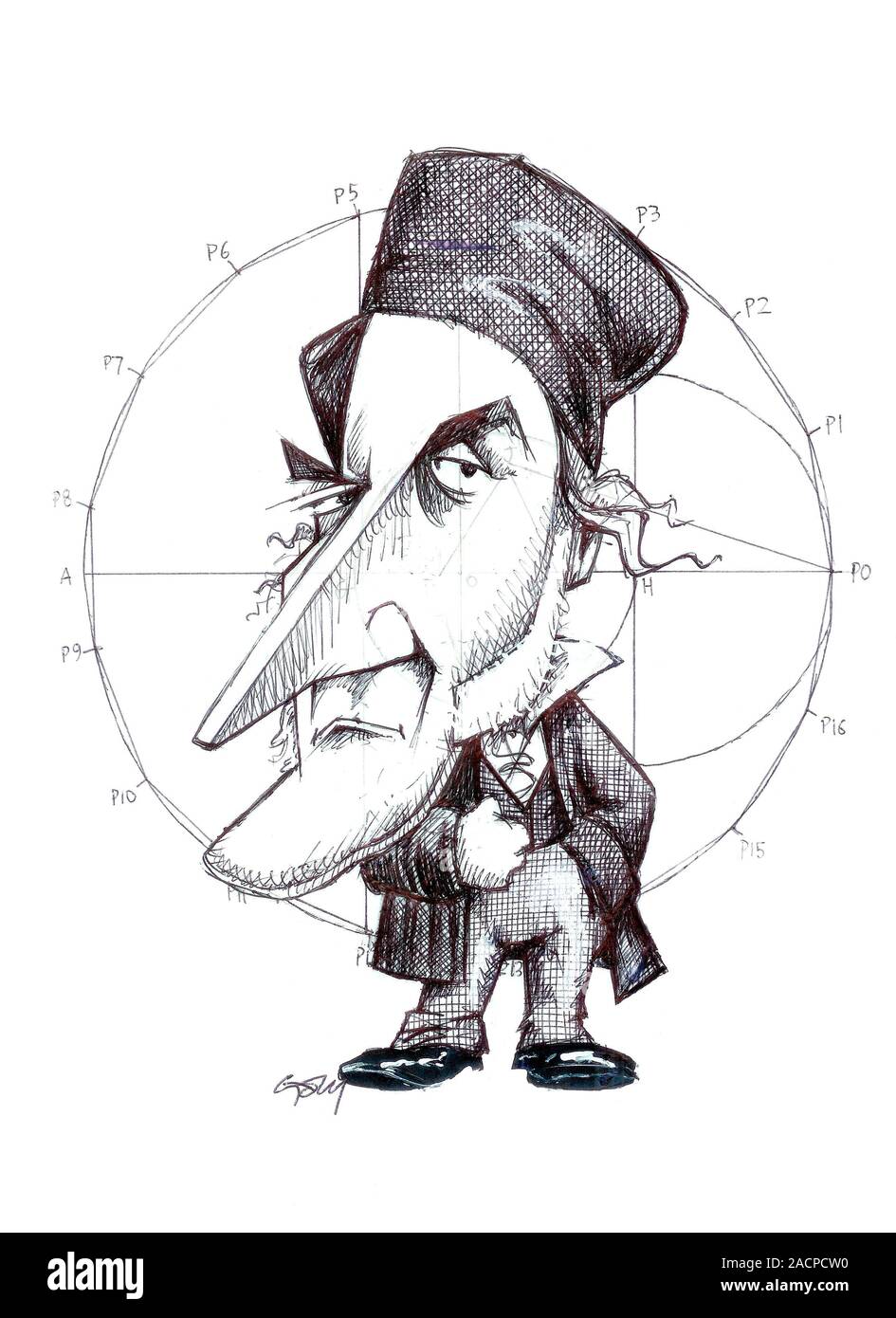 Karl Friedrich Gauss (1777-1855). Caricature of the German ... Karl Friedrich Gauss (1777-1855). Caricature of the German ...
