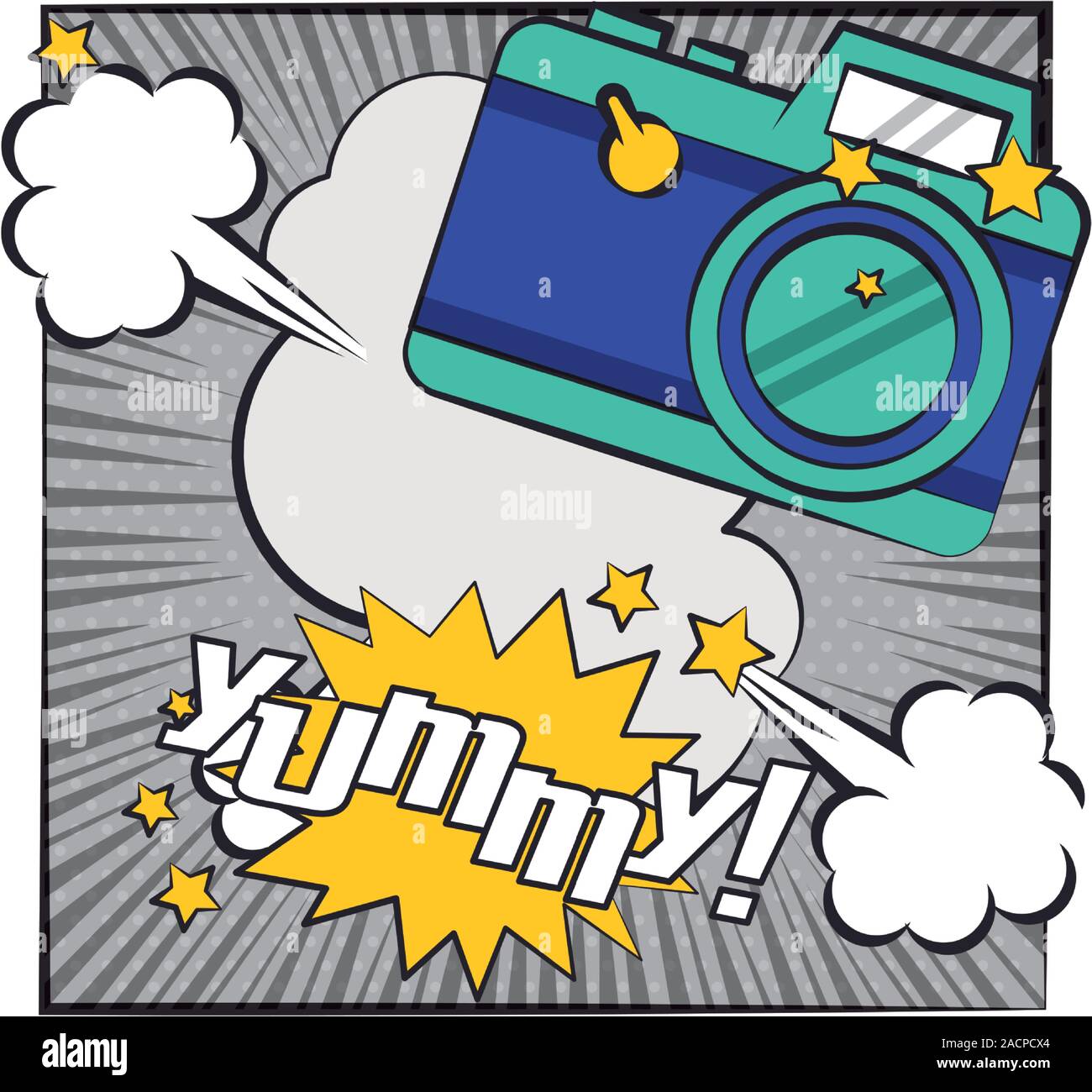 poster pop art style with camera photographic Stock Vector Image & Art ...
