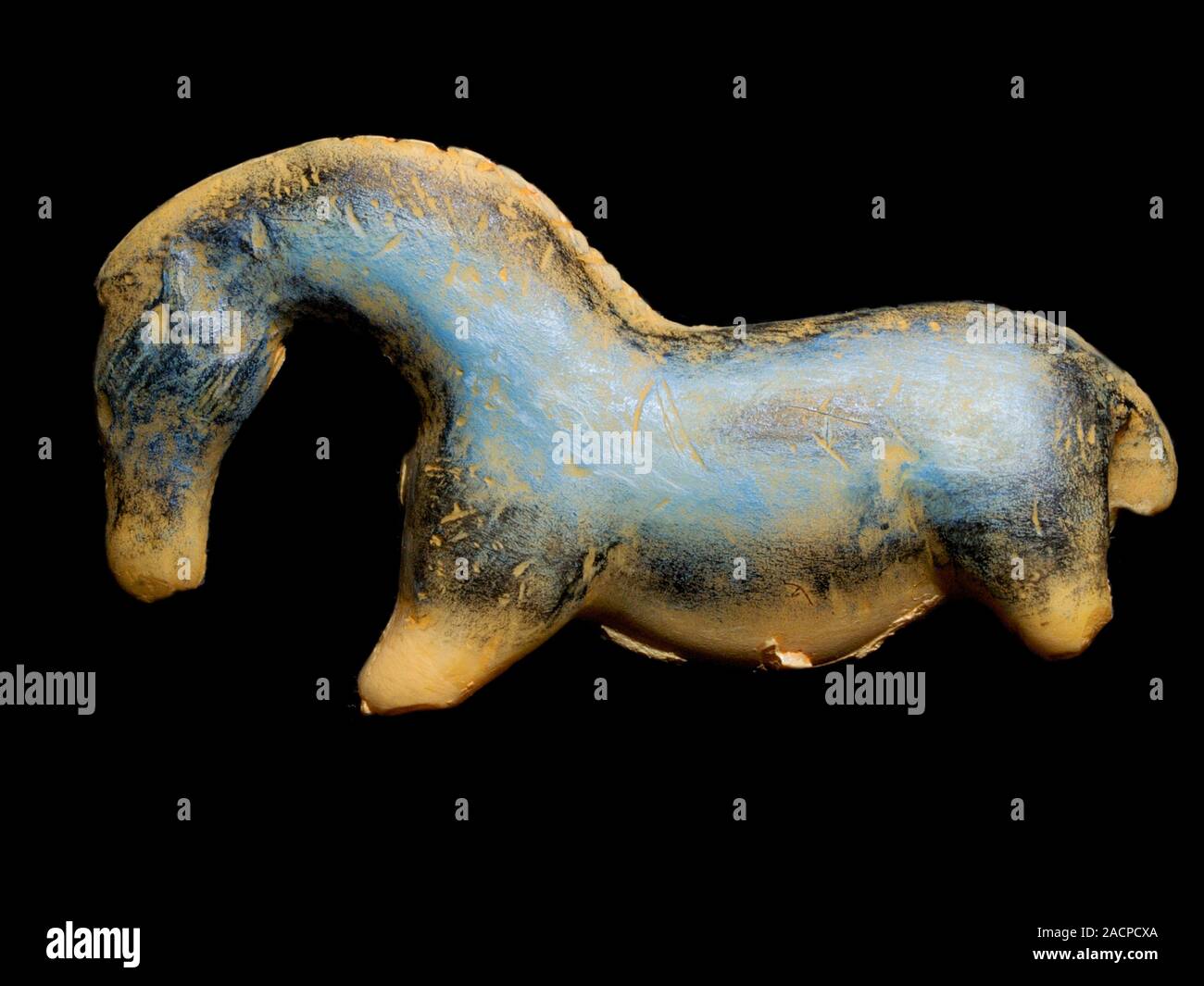 Prehistoric carved horse. Prehistoric carving in mammoth ivory of a ...