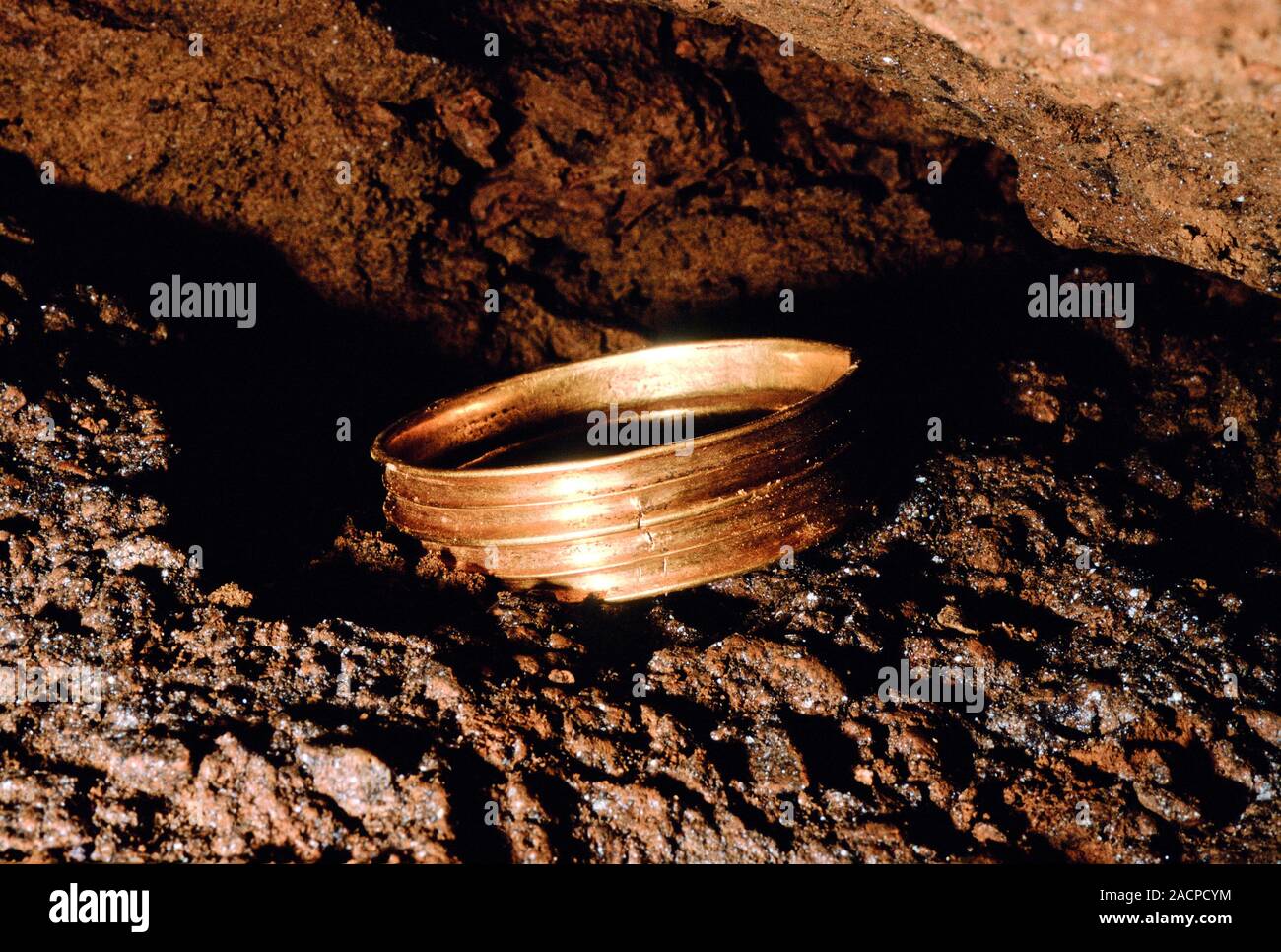 Bronze Age gold bracelet. This gold bracelet dates from around 3000 ...