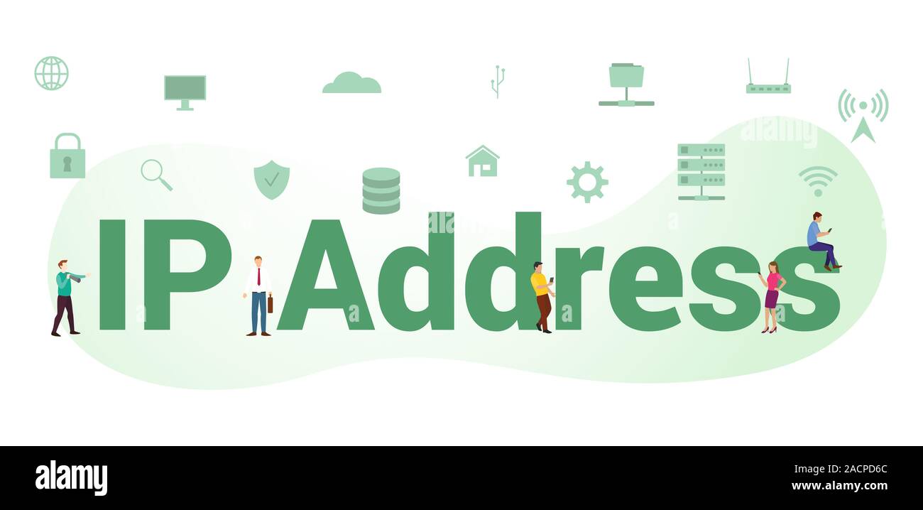 ip address internet protocol concept with big word or text and team ...