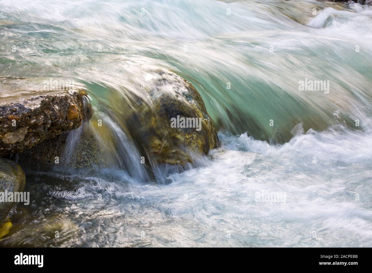Close up of a waterfall during high water flow at springtime Stock ...