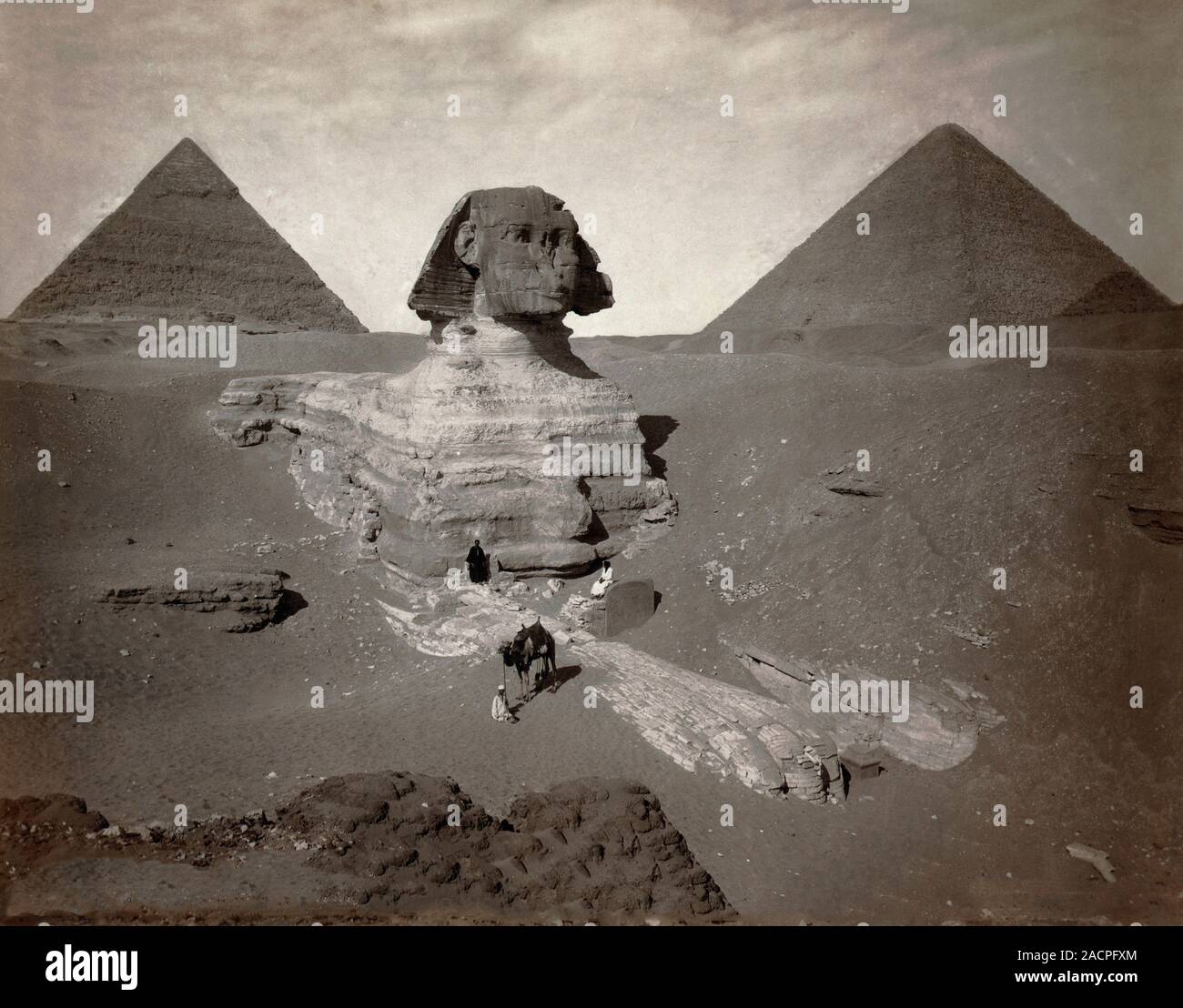 Sphinx and pyramids, Giza Necropolis, Egypt. These 26th-century BC ...