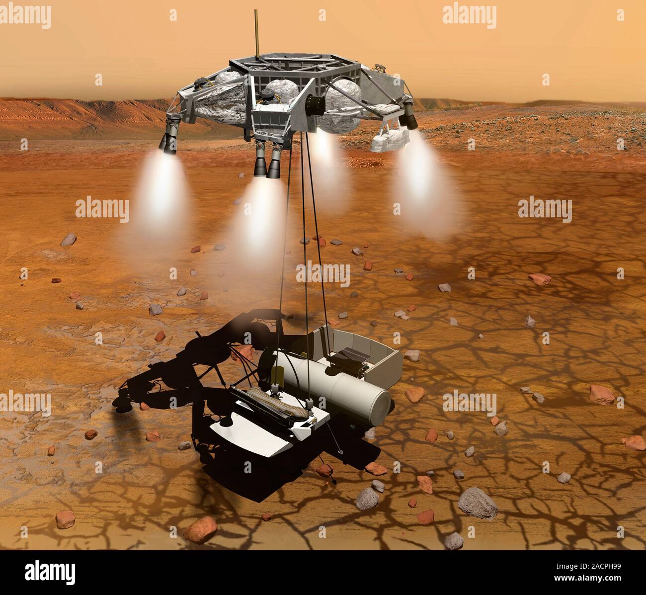 Mars sample return mission. Artwork of concepts for a proposed Mars ...