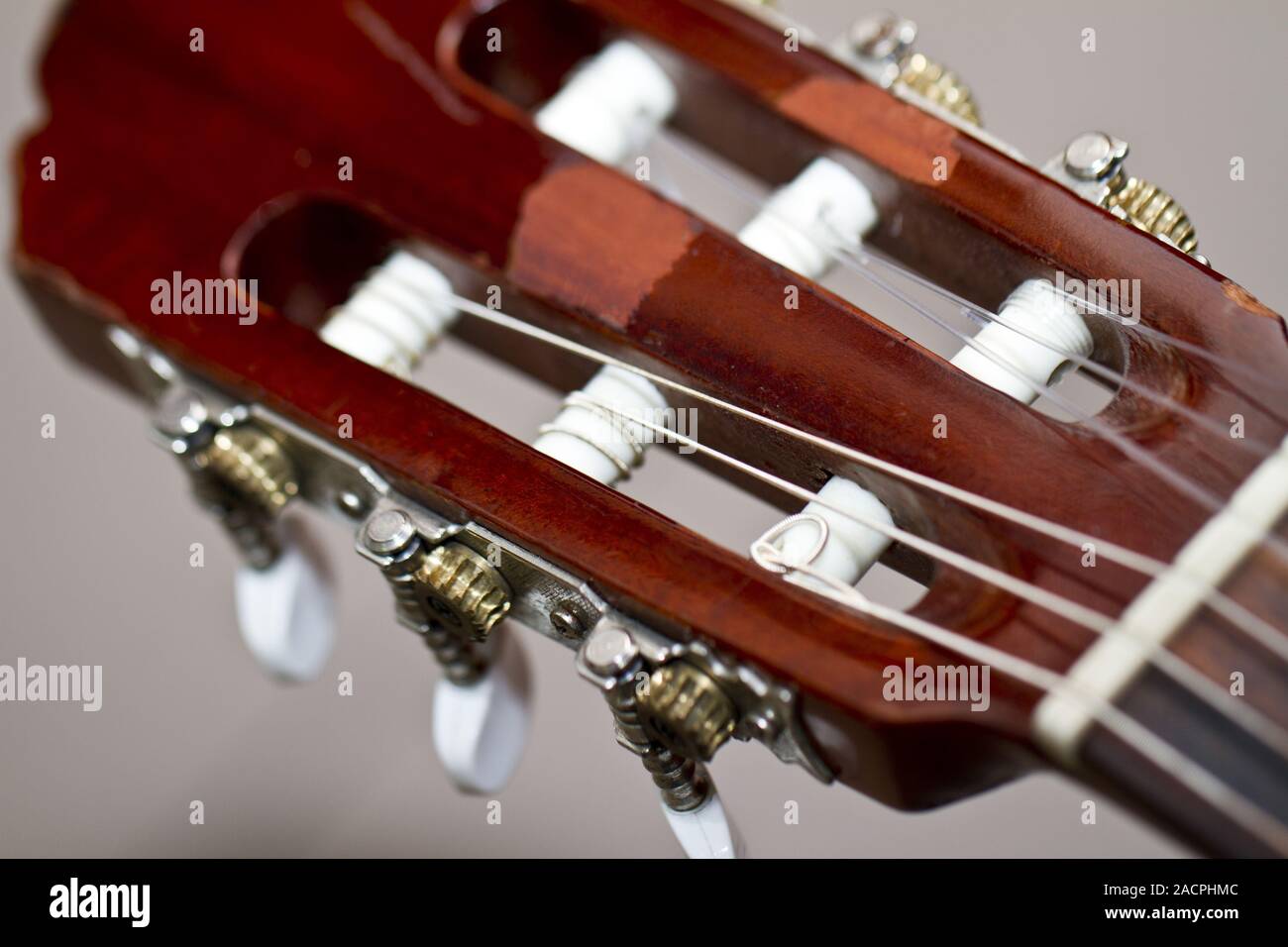 head neck of classic acoustic guitar Stock Photo - Alamy