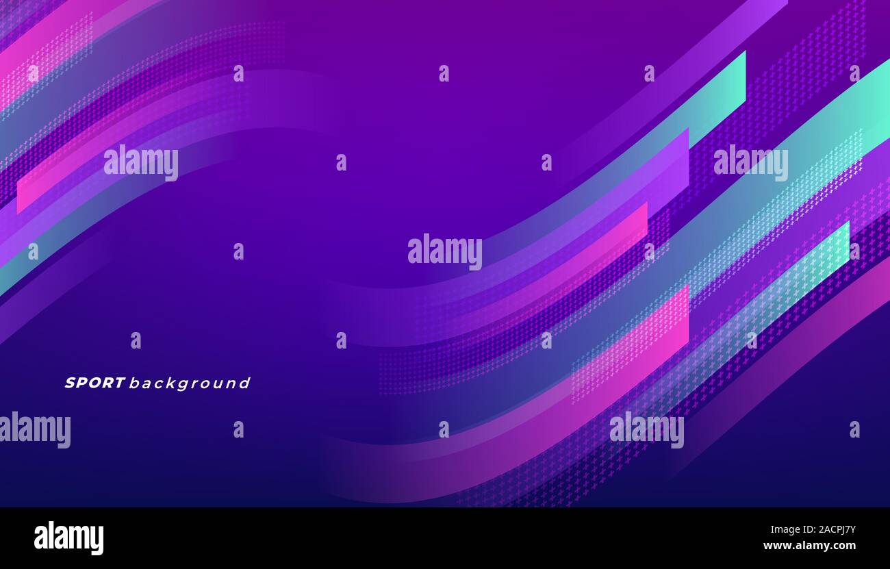 Abstract dynamic shapes for sport event. Modern colored poster for ...