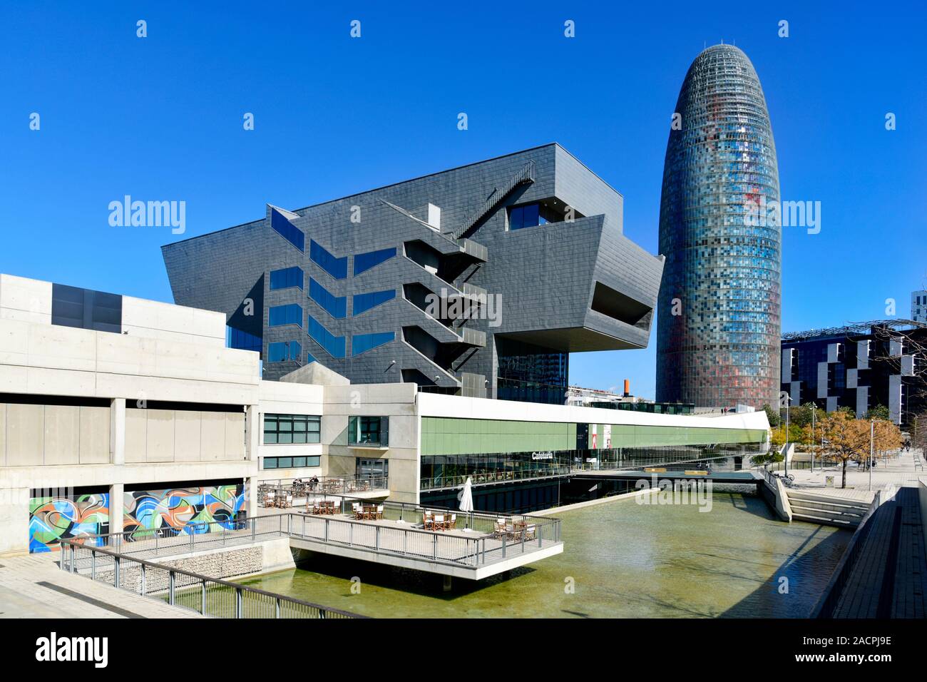 BARCELONA, SPAIN - MARCH 8, 2018: The Disseny Hub Barcelona museum and ...
