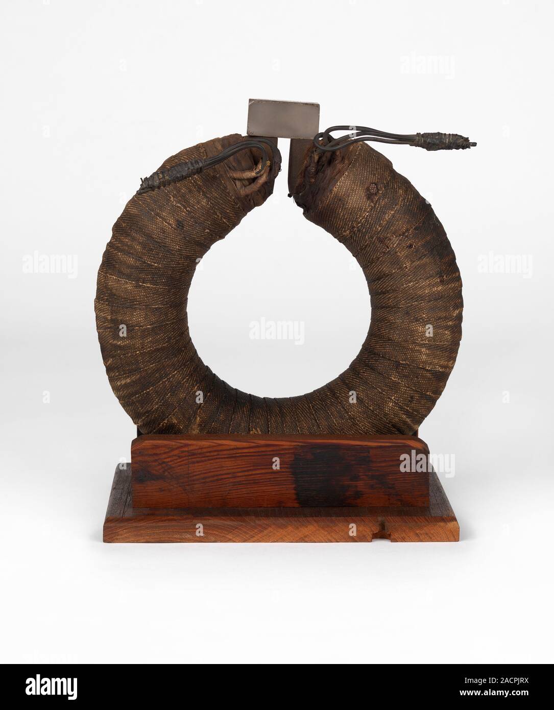 Faraday effect. A large electromagnet used by british scientist Michael ...