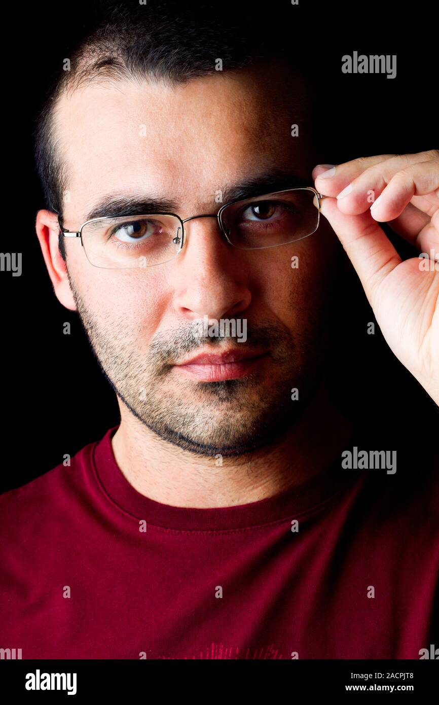 male man with glasses Stock Photo - Alamy