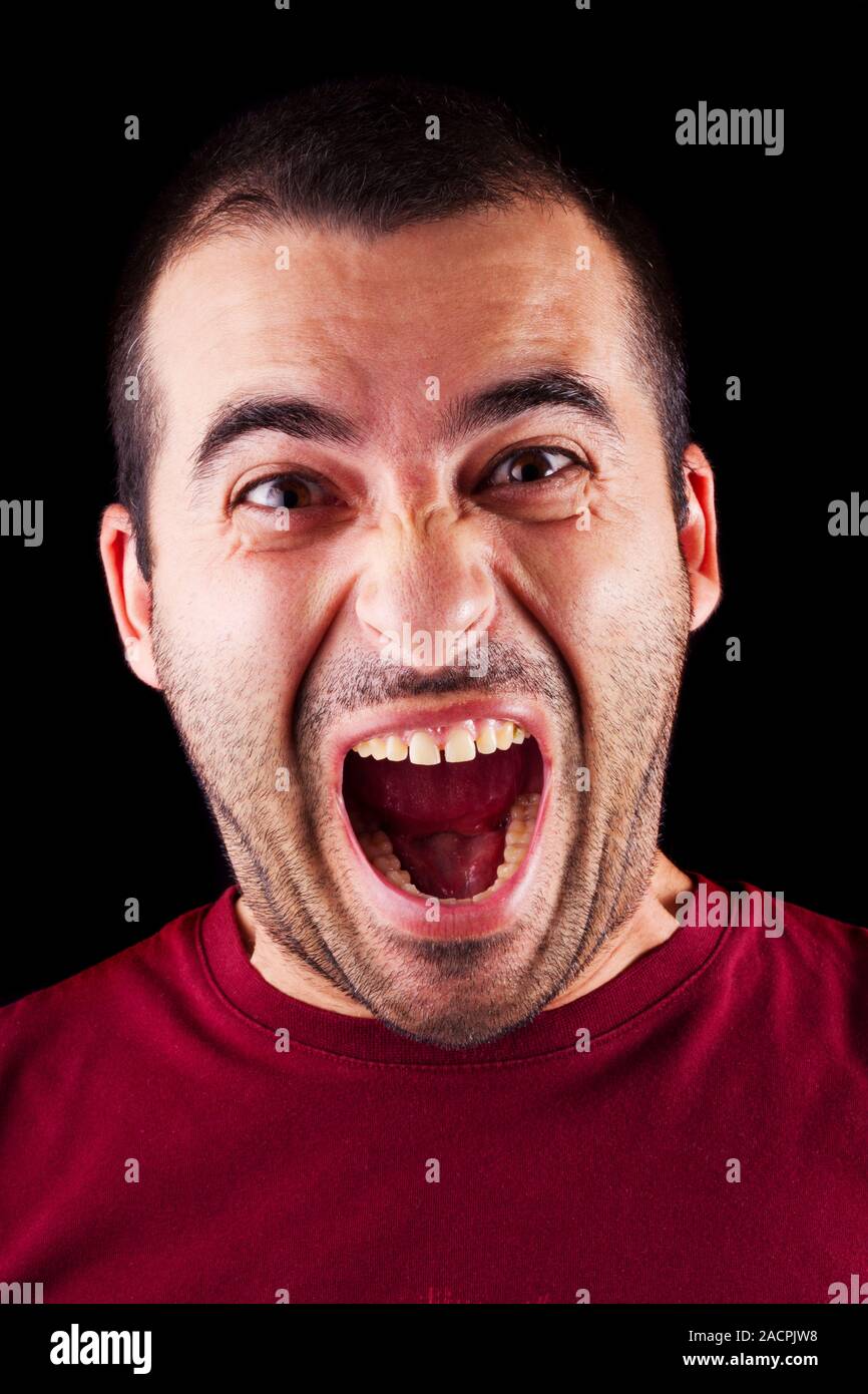 Screaming face man hi-res stock photography and images - Alamy