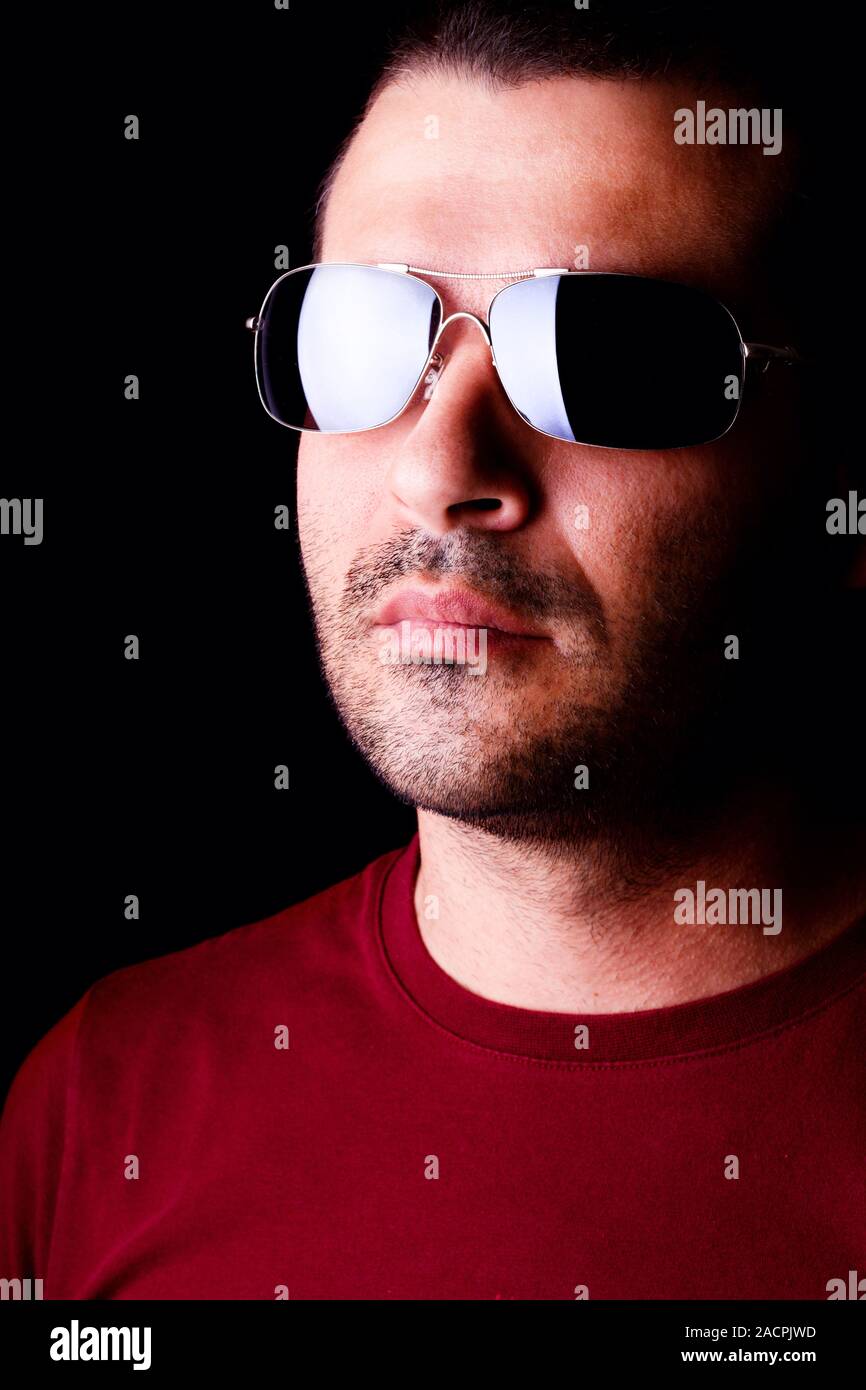 male man with dark shades Stock Photo - Alamy