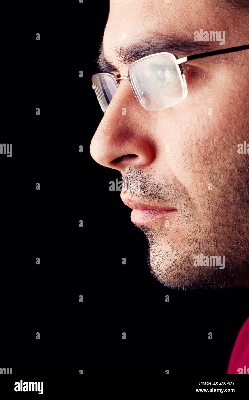 male man with glasses Stock Photo - Alamy
