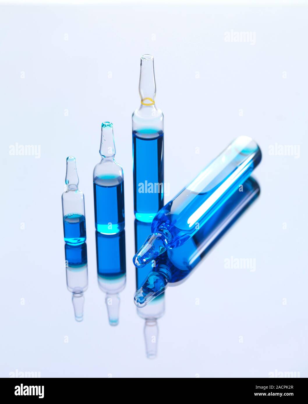 Liquid samples in glass vials. Photographed at the National Physical ...