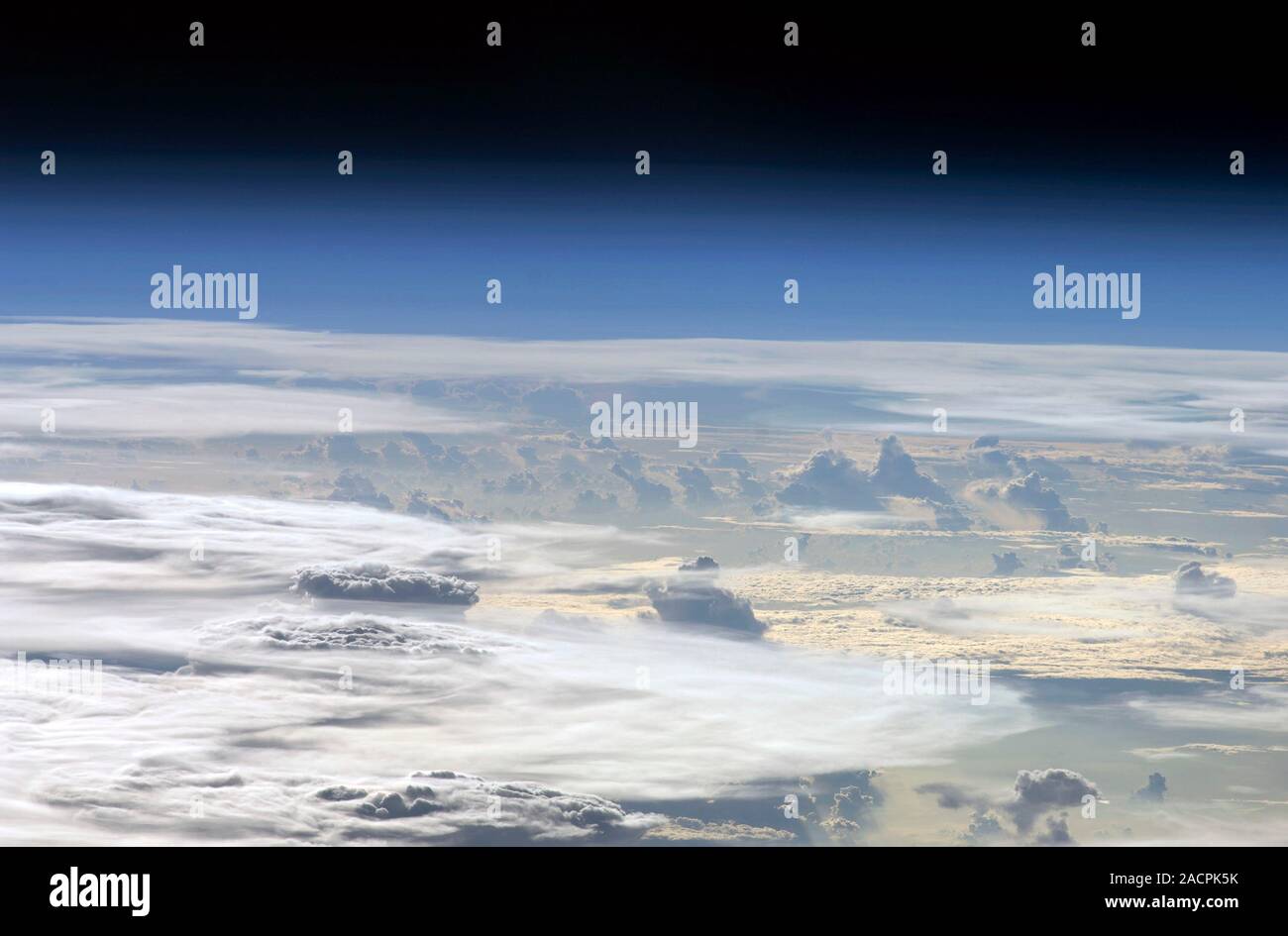 Cloud layers. View from the International Space Station (ISS) of cloud ...