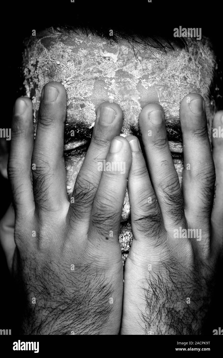 Covered her face Black and White Stock Photos & Images - Alamy
