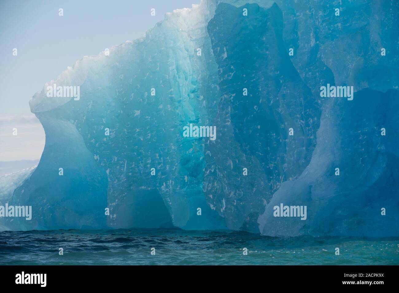 Iceberg. Close-up of an iceberg in the sea off the coast of the ...
