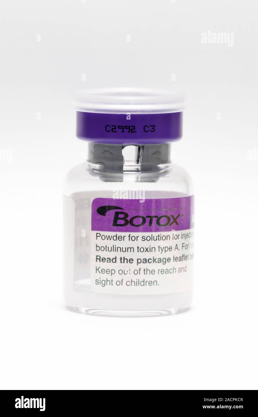 Botox. Jar containing Botox powder for solution. Botox is a form of ...