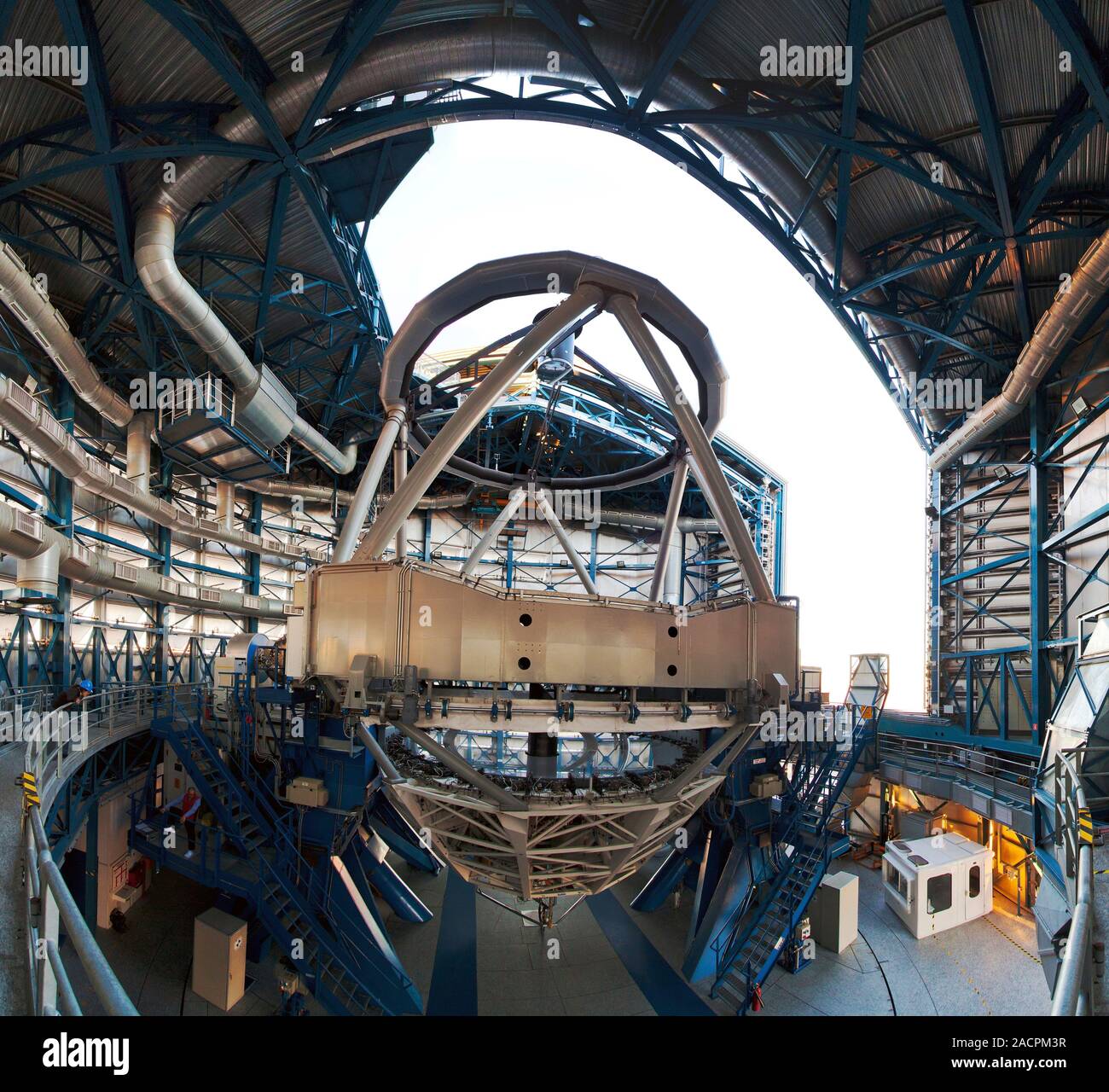 Very Large Telescope. Interior of one of the giant telescopes of the ...