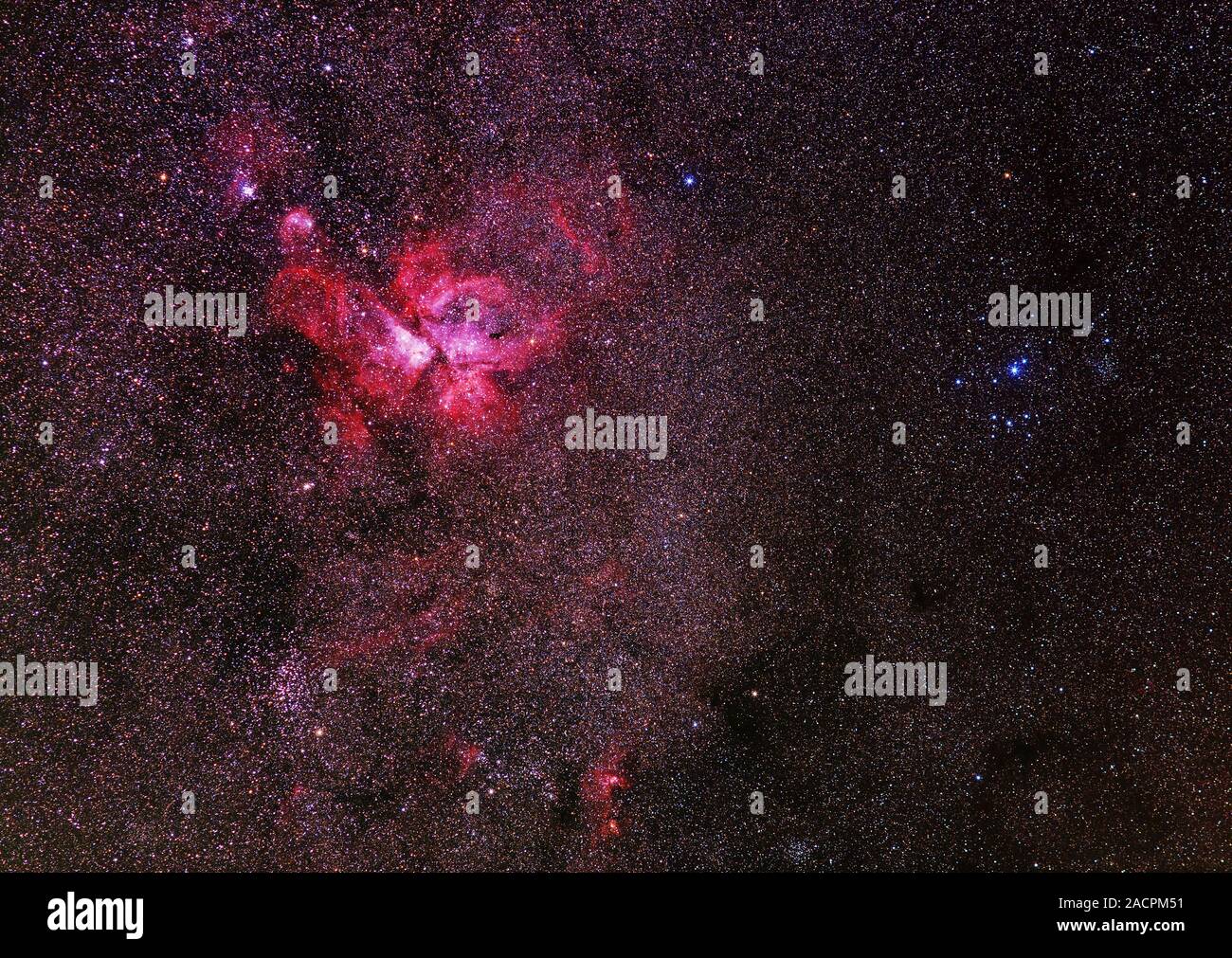 Carina nebula (NGC 3372). This is an emission nebula, a huge cloud of ...