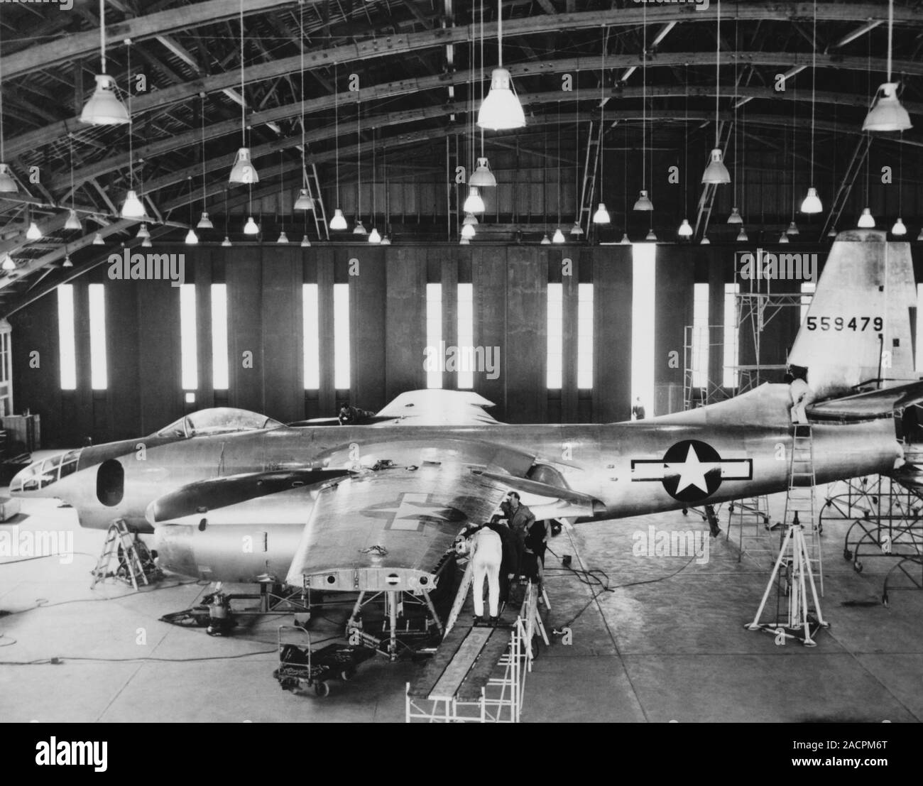 North American B-45 Tornado. Interior of Building 4401 (or possibly ...