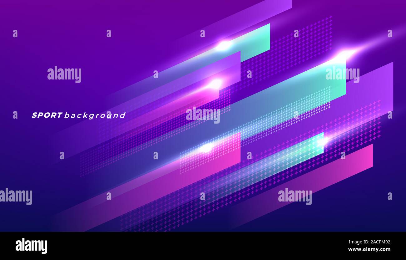 Abstract dynamic shapes for sport event. Modern colored poster for ...