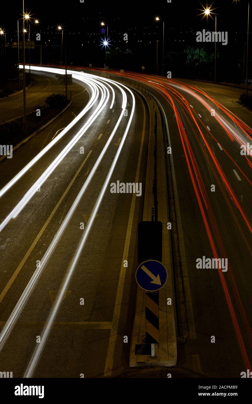 traffic trails of light Stock Photo - Alamy