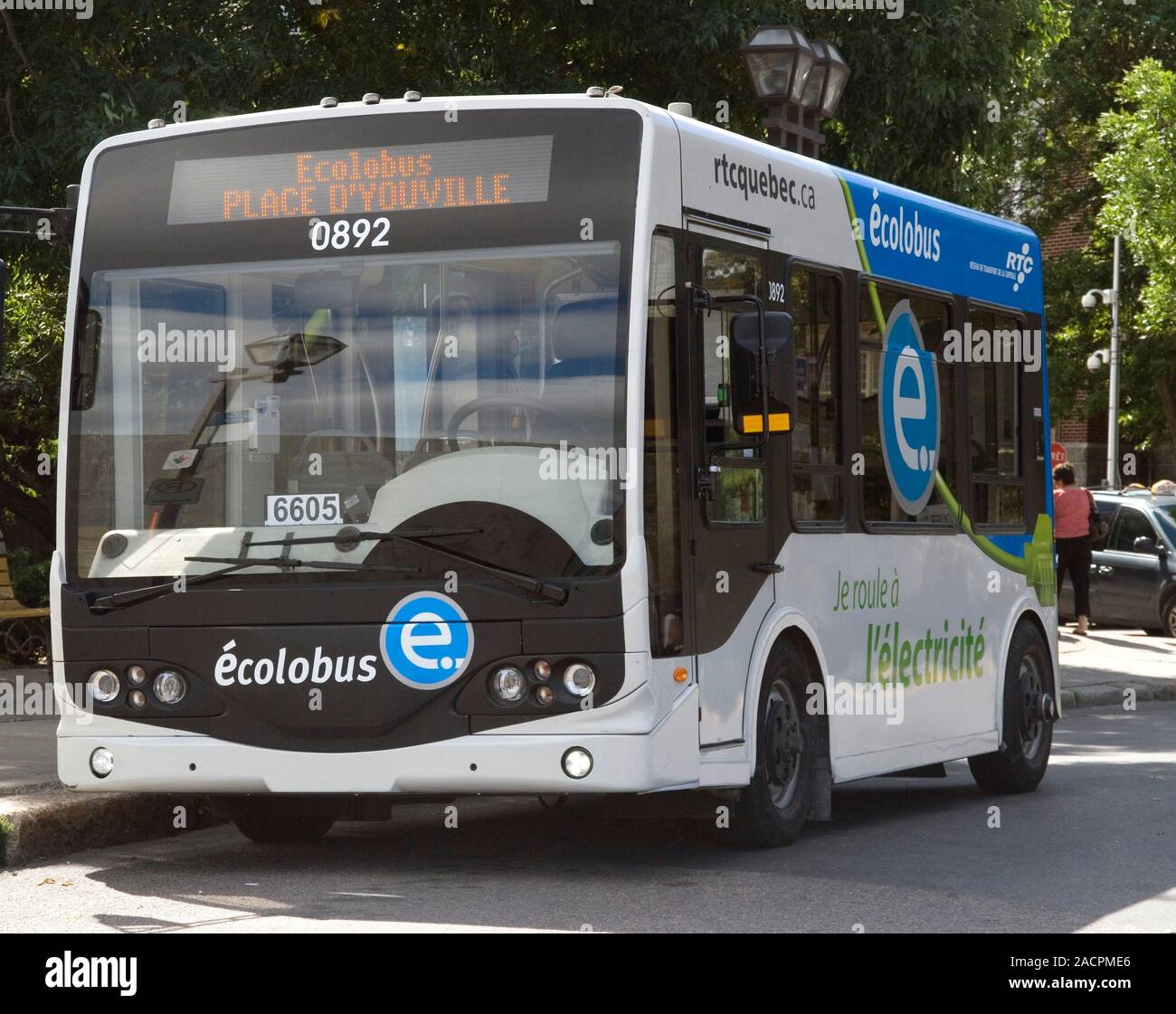 Electric bus, Quebec, Canada Stock Photo - Alamy