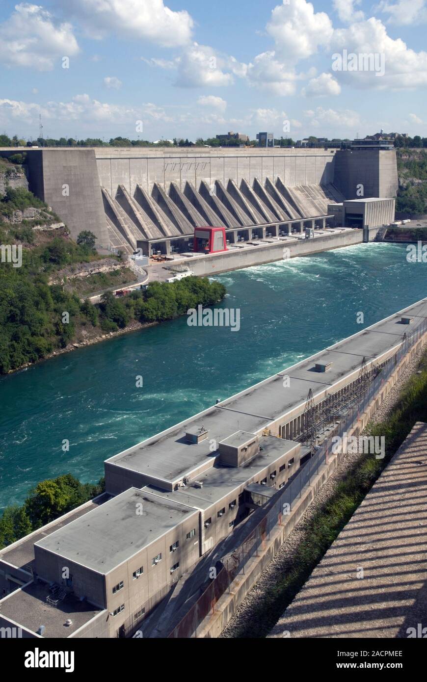 Robert Moses Niagara hydroelectric power station, New York, USA. This ...