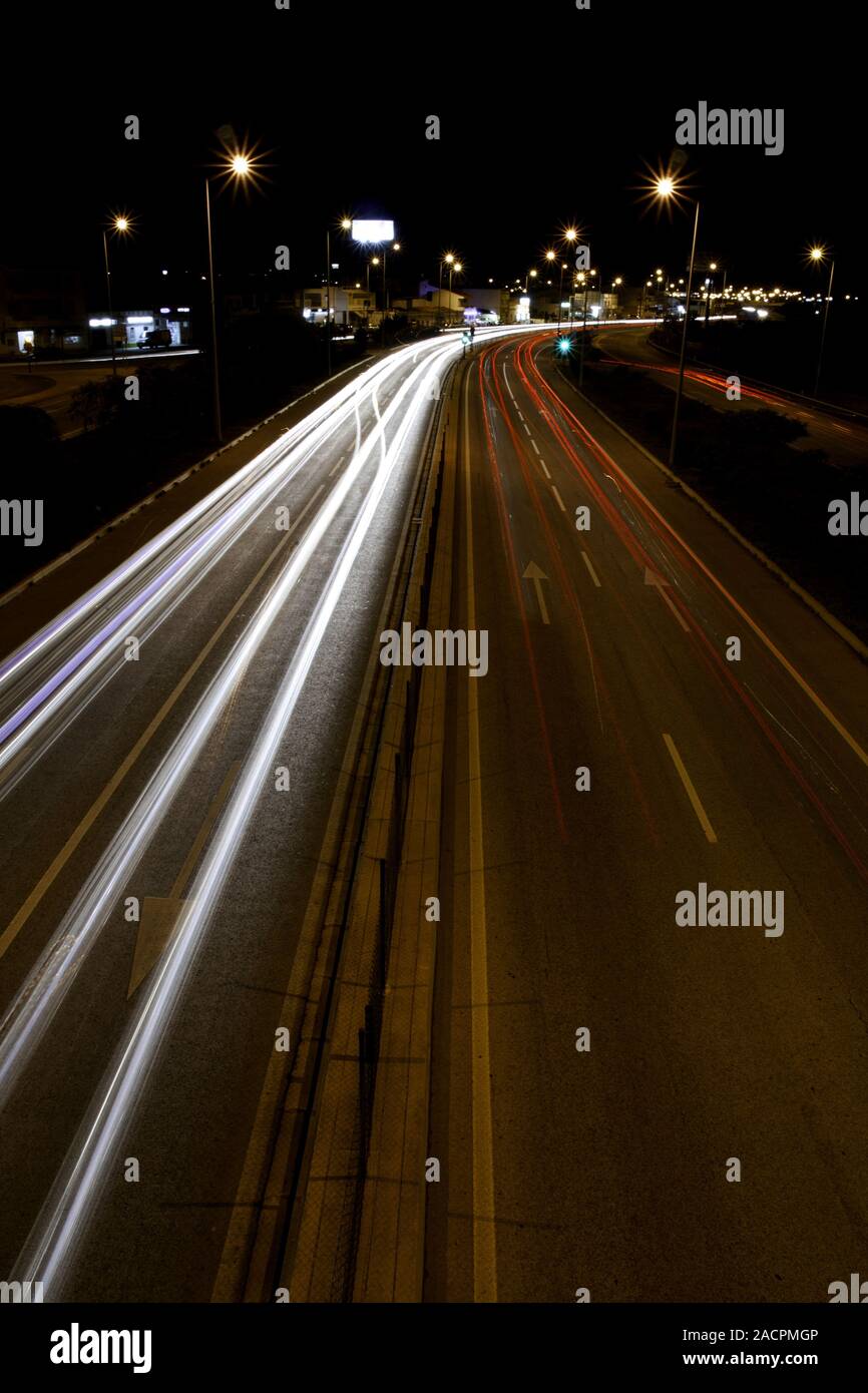 traffic trails of light Stock Photo - Alamy