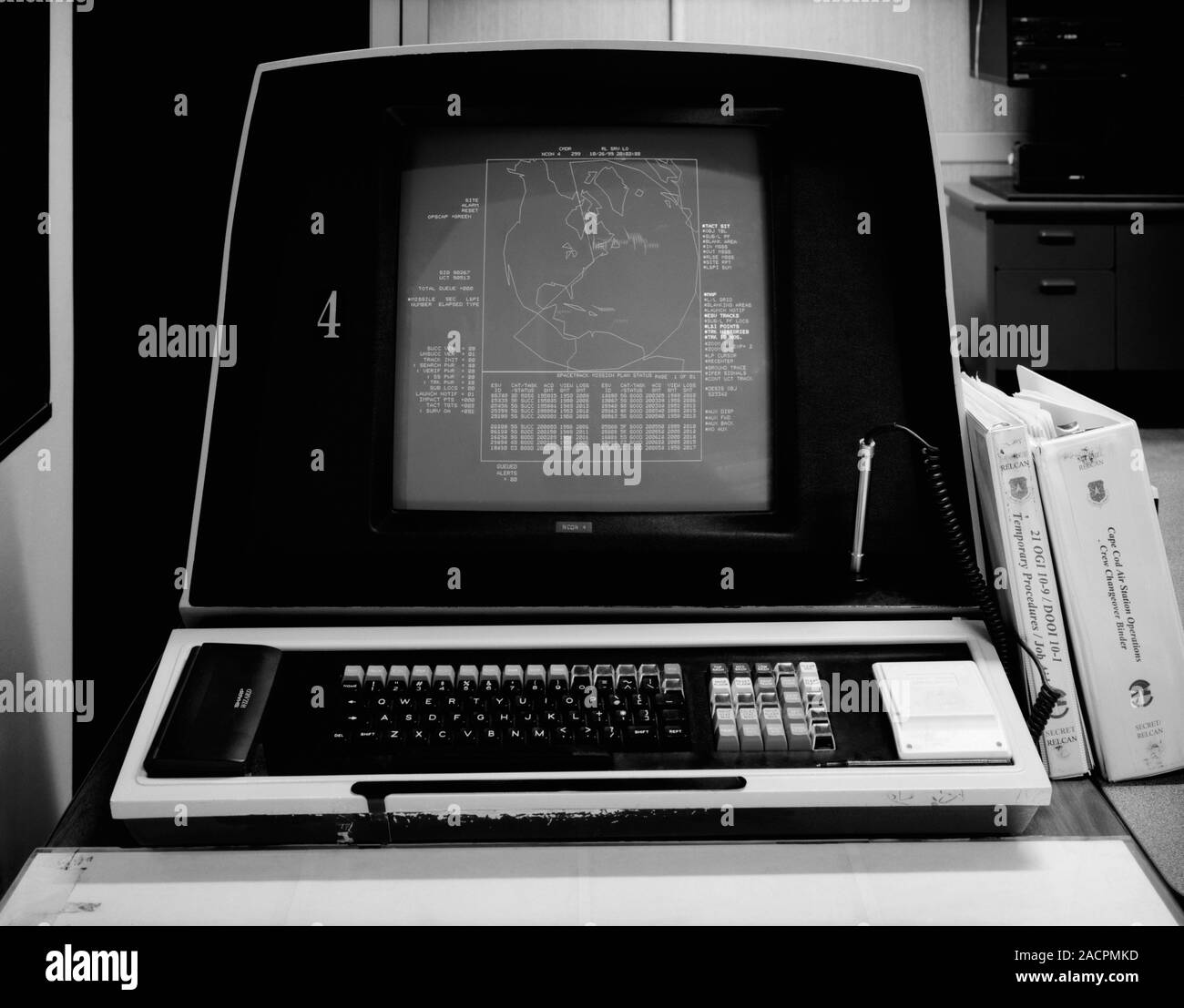 Nuclear missile warning system. This computer is part of the nuclear ...