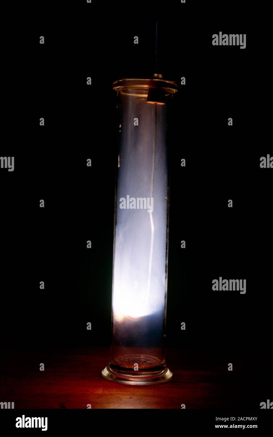 Lithium oxide formation. Lithium strip burning in oxygen to form ...