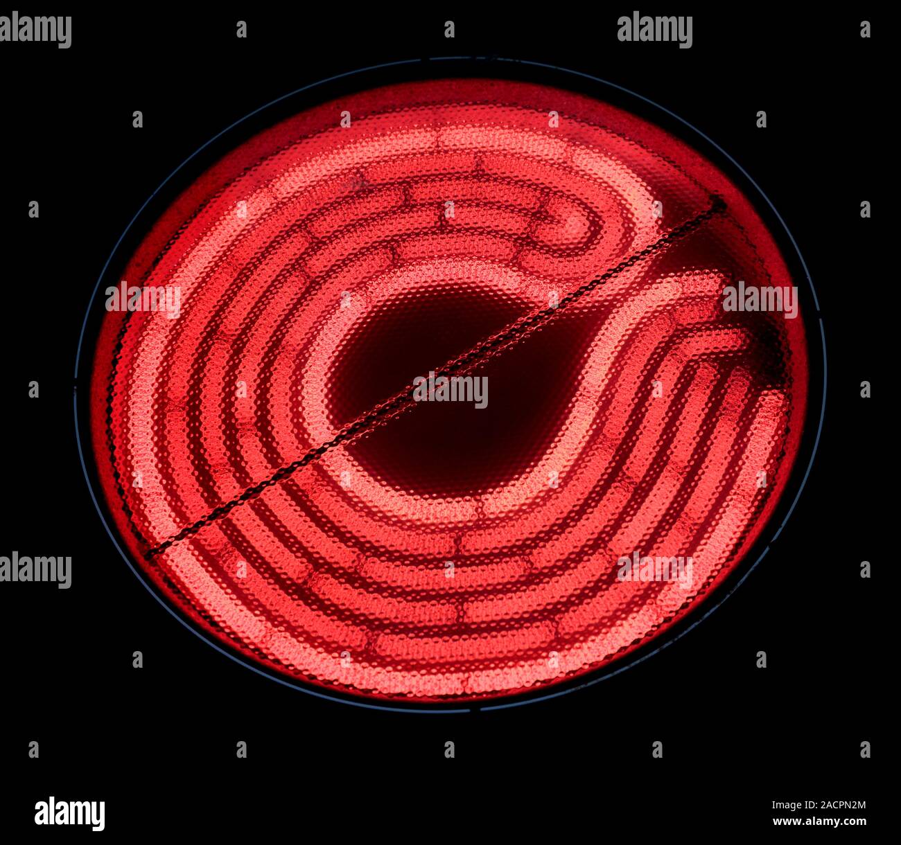 Lit halogen hob Stock Photo - Alamy